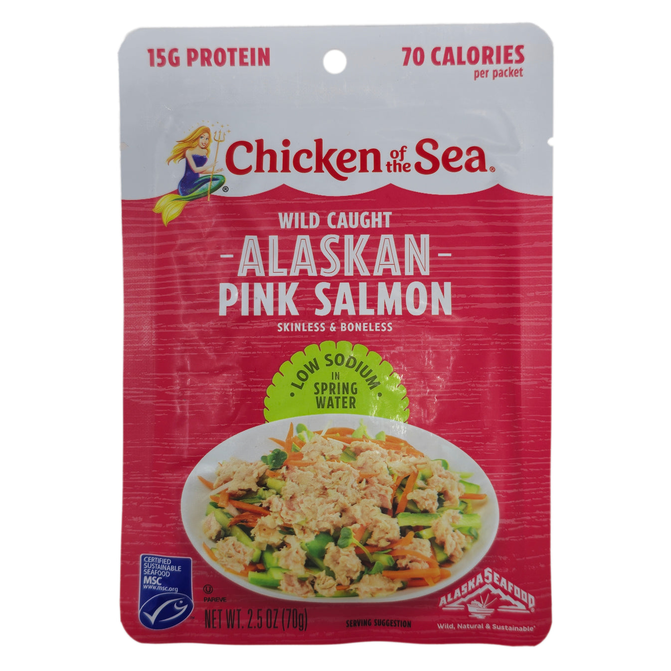 Chicken of the Sea Low Sodium Wild Alaskan Pink Salmon Pouch - 2.5oz ...