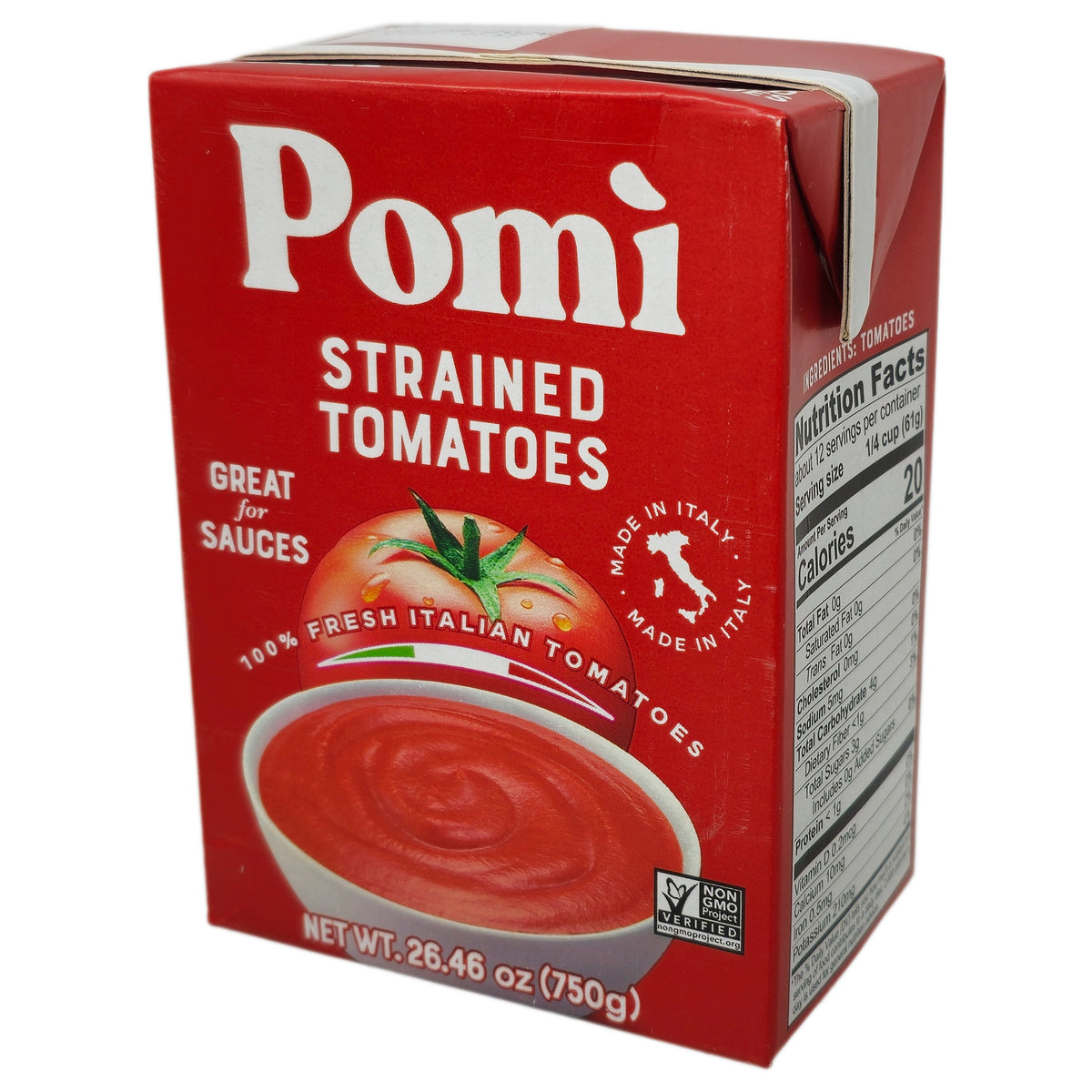 Pomi No Sodium Added Strained Tomatoes- 26oz. - Healthy Heart Market