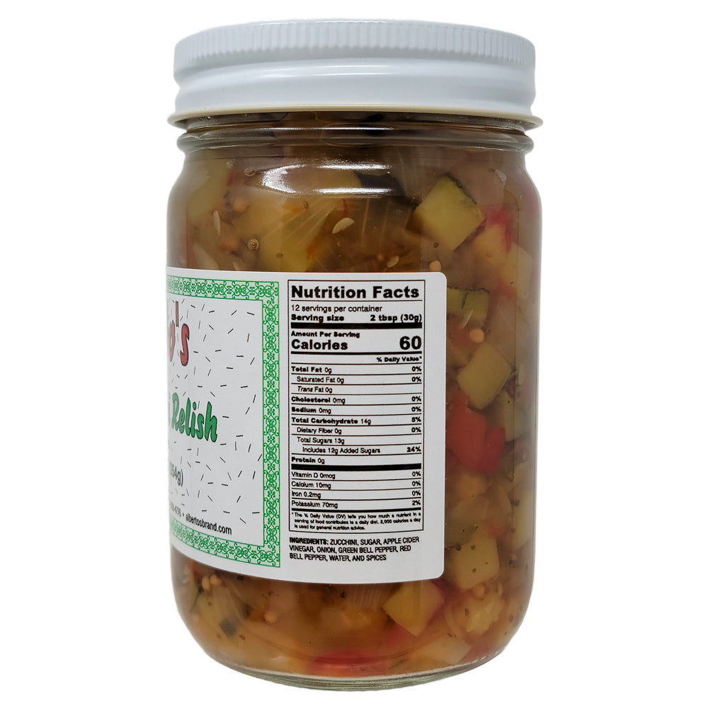 Alberto's Sweet Zucchini Relish, Low Sodium - Healthy Heart Market
