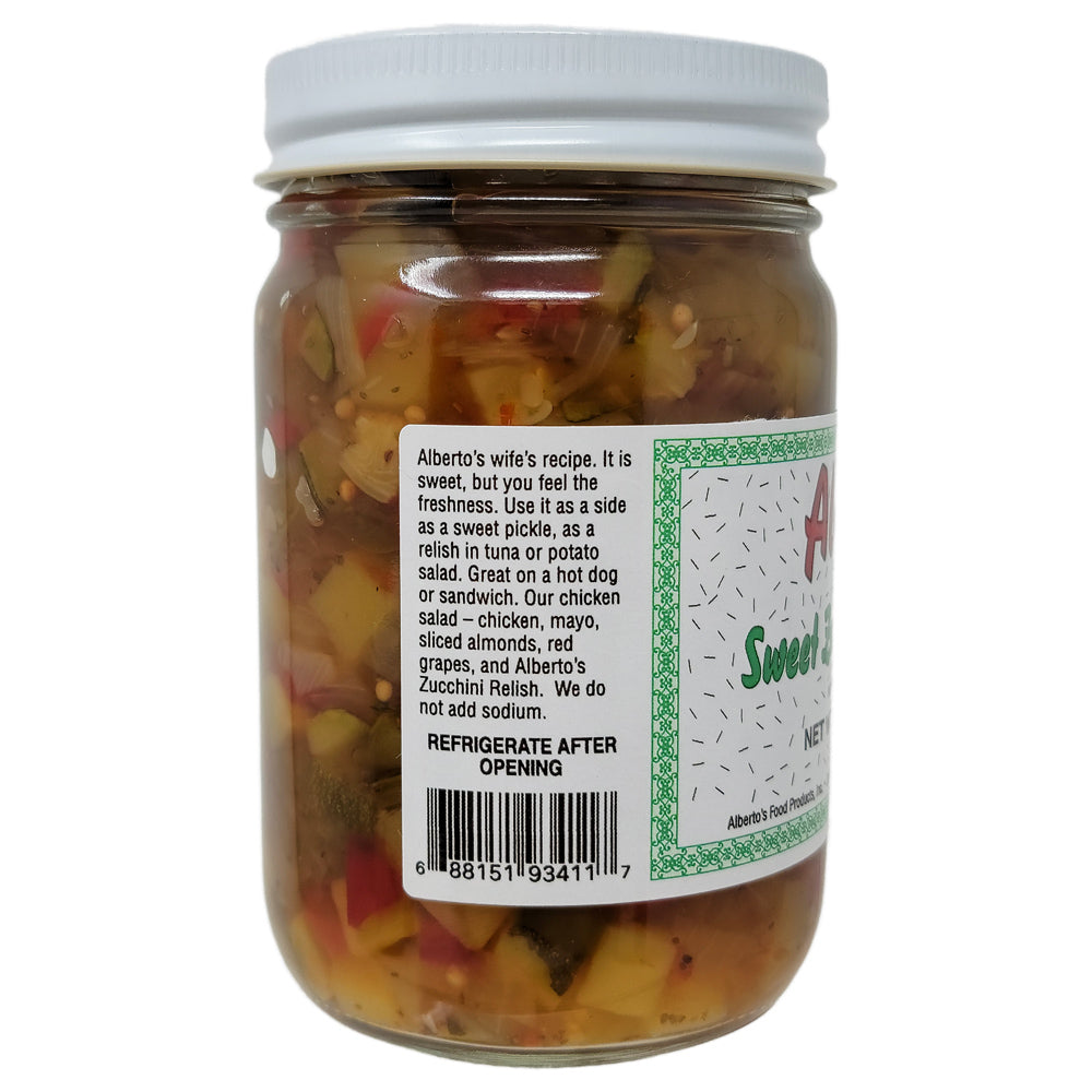 Alberto's Sweet Zucchini Relish, Low Sodium - Healthy Heart Market