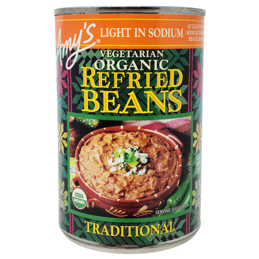 Amy S Organic Light In Sodium Black Refried Beans 15 4 Oz Healthy