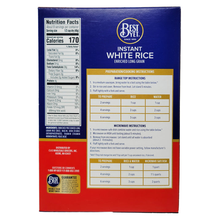 Best Yet Instant White Rice - 14oz – Healthy Heart Market