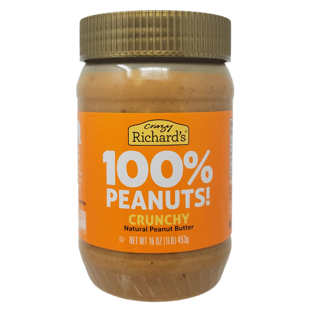 Crazy Richard's 100% Peanuts Crunchy Peanut Butter - 16oz. - Healthy ...