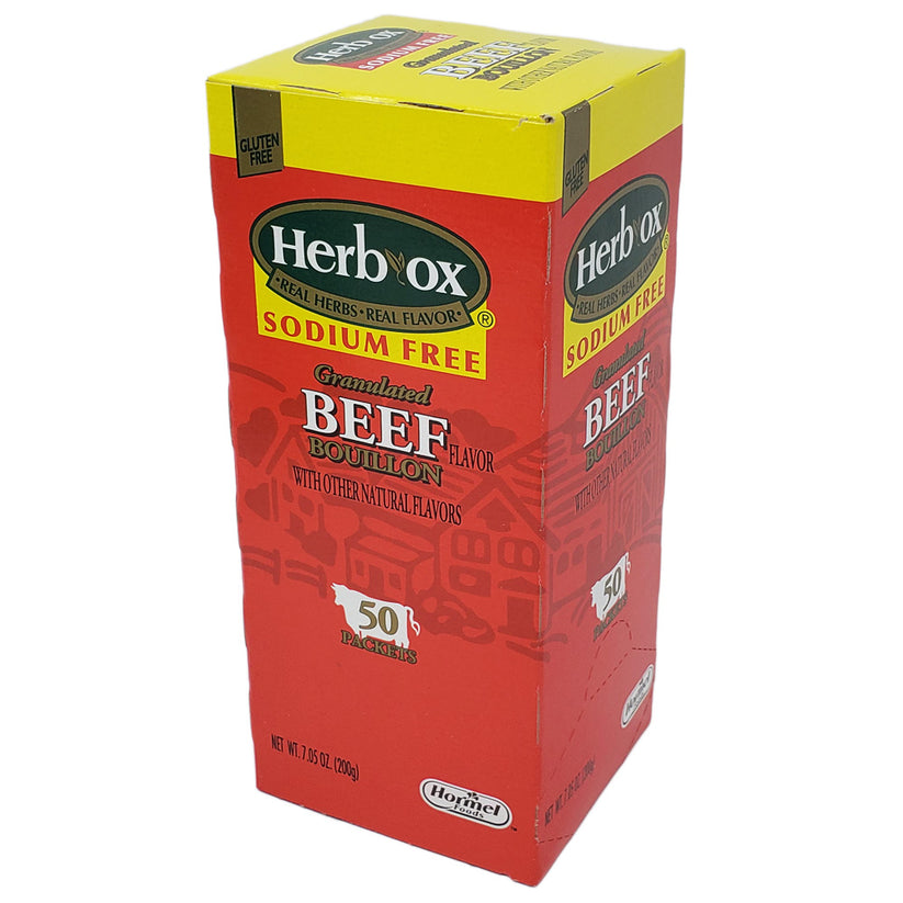 Herb-Ox Beef Bouillon-50 packets - Sodium Free-7.05 oz. – Healthy Heart ...