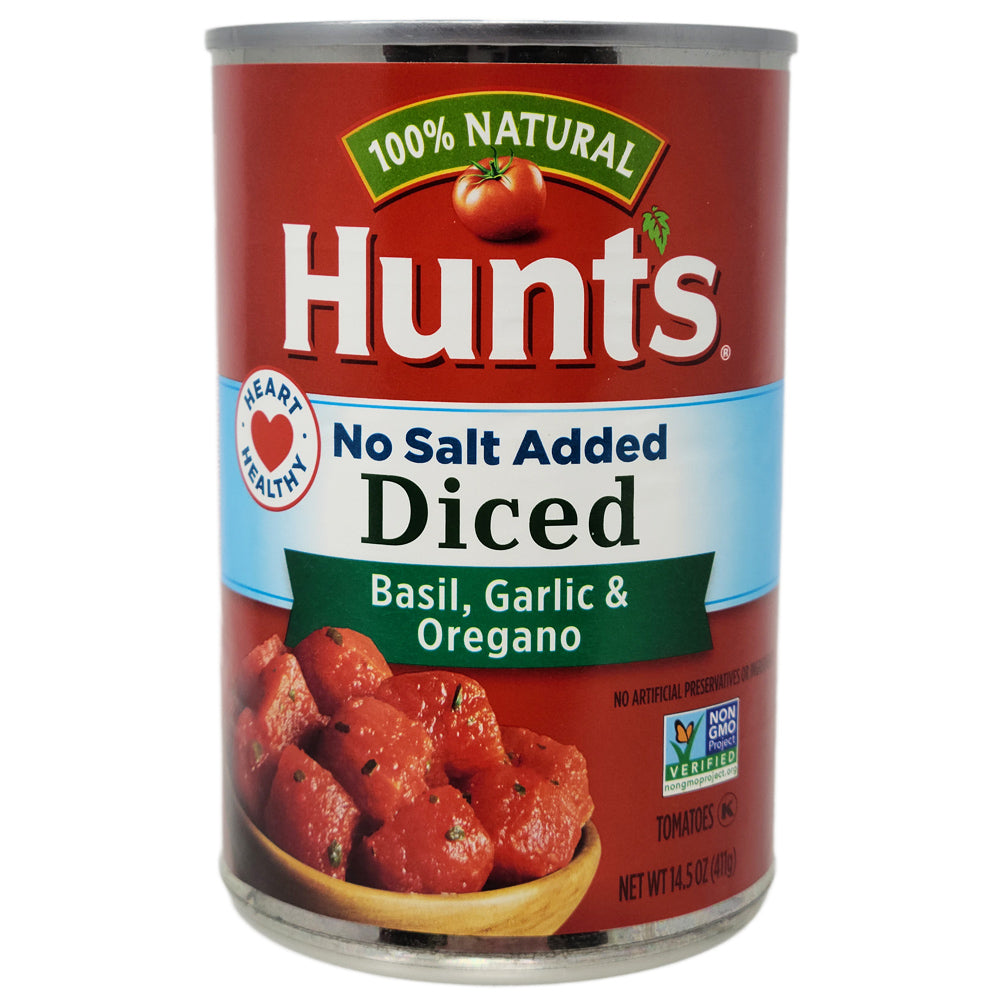 Hunt's No Salt Added Diced Tomatoes Basil, Garlic & Oregano - 14.5 oz ...