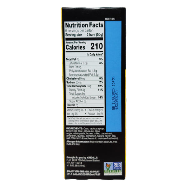 6 Pack - Kind Breakfast Bars Honey Oat - 10.58 oz - Healthy Heart Market