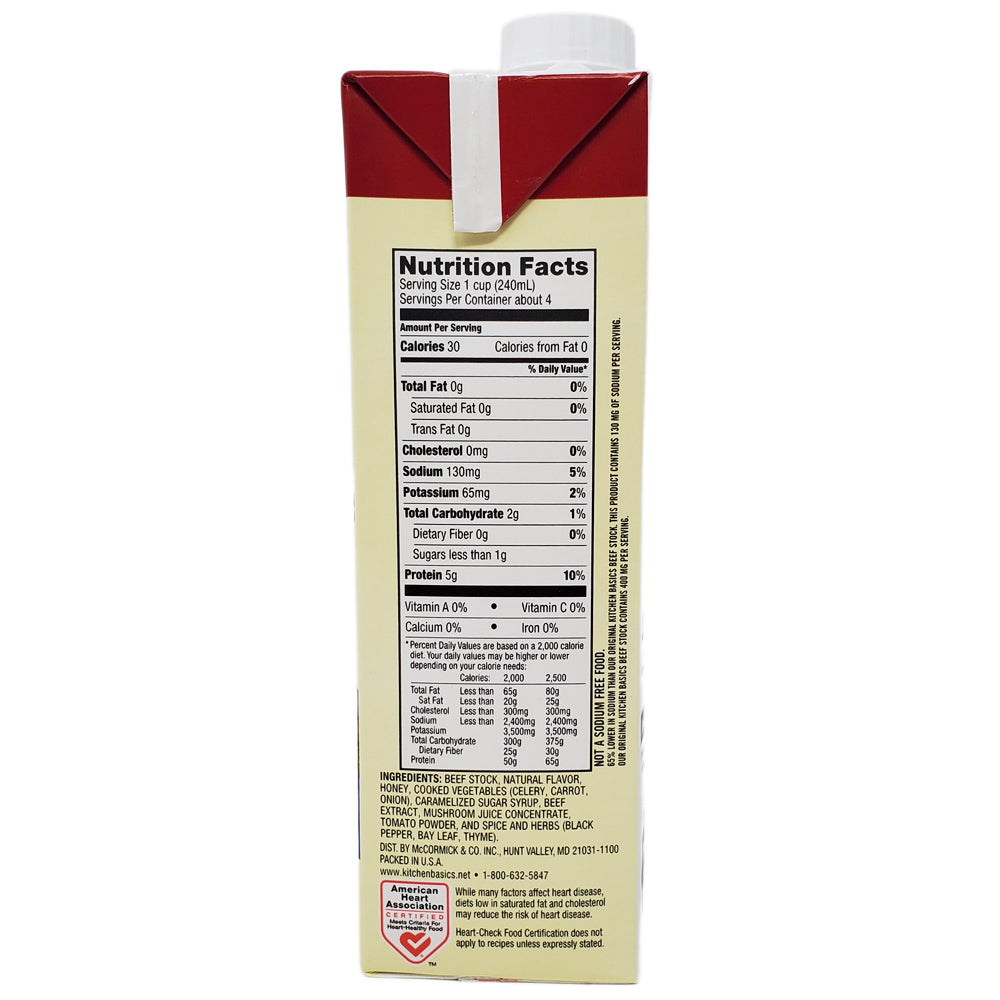 Kitchen Basics Unsalted Beef Flavor Cooking Stock - Healthy Heart Market