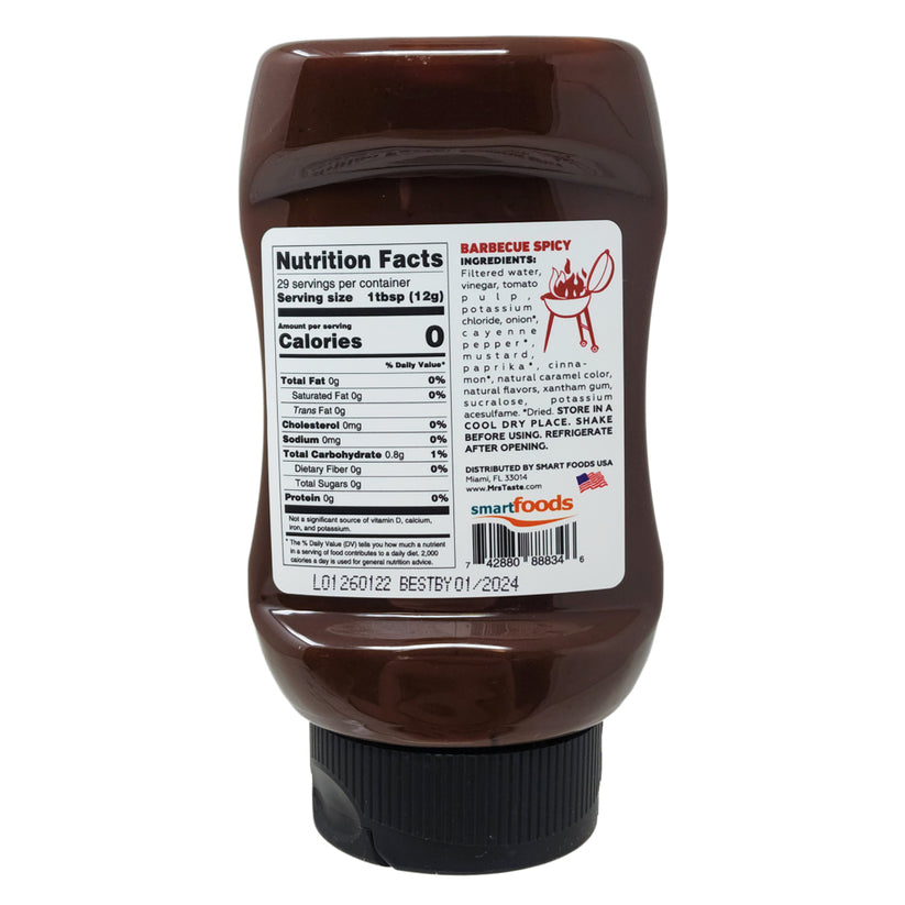 Mrs. Taste Zero Sodium Spicy Barbecue Sauce - 12oz. – Healthy Heart Market
