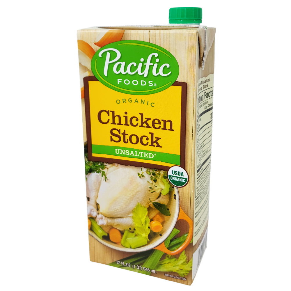 Pacific Organic Unsalted Chicken Stock - 32 oz. - Healthy Heart Market